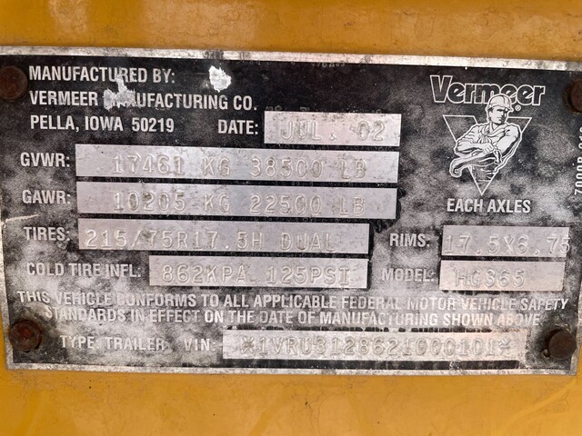 Vermeer #HG365, Horizontal Grinder, new infeed roll & remote control ...