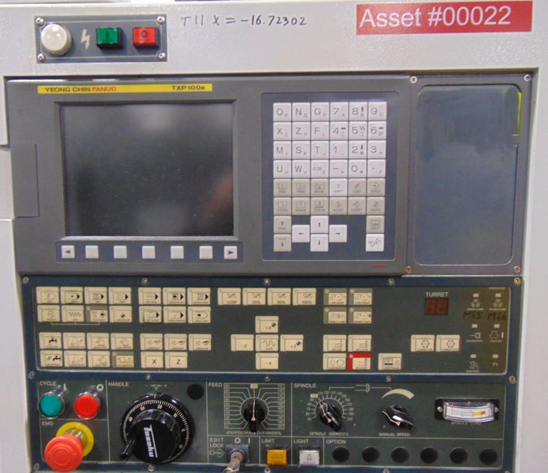 YCM #TC-26, CNC lathe, 19.6" swing, 10" chuck, 3-jaw, 3" bar, 27.5 ...