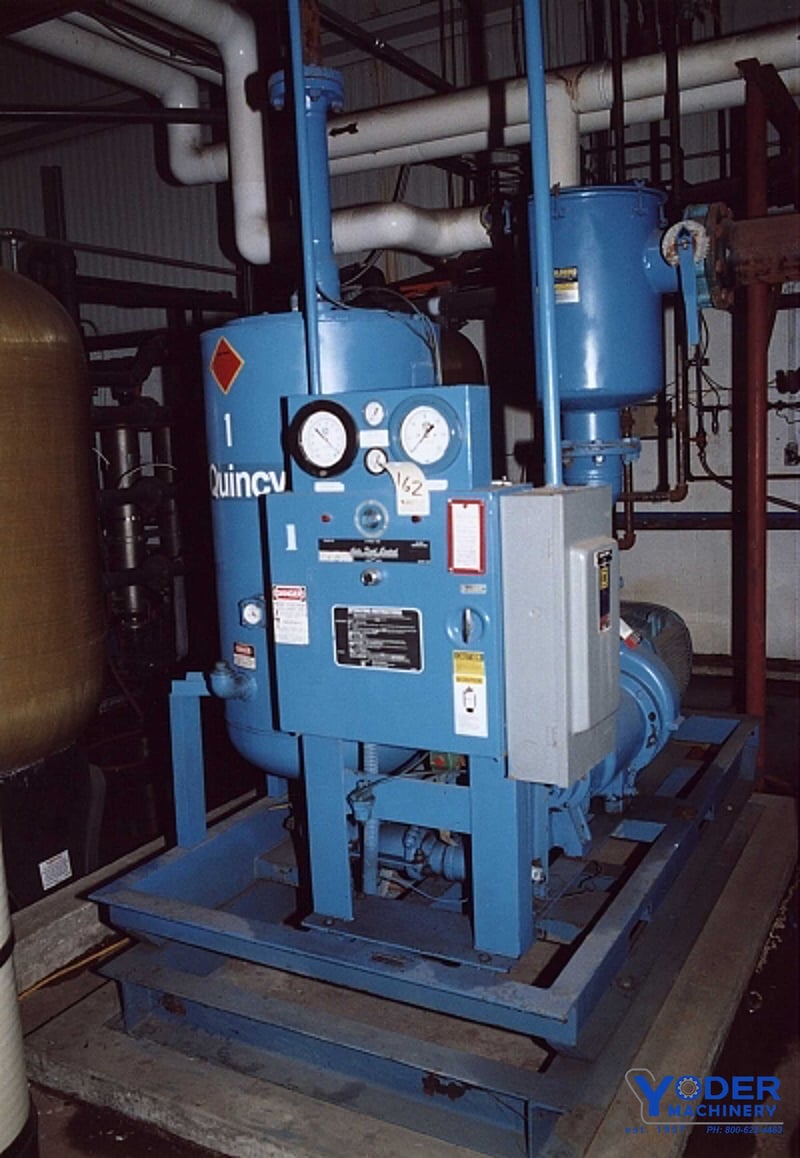 Quincy #36391, water cooled vacuum pump, dual control, 50 HP, 3560 RPM ...