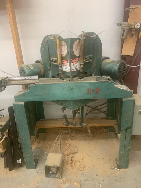 Pistorius #MN-200, Double Miter Saw, 12" blades, 1-1/2 HP, foot pedal ...