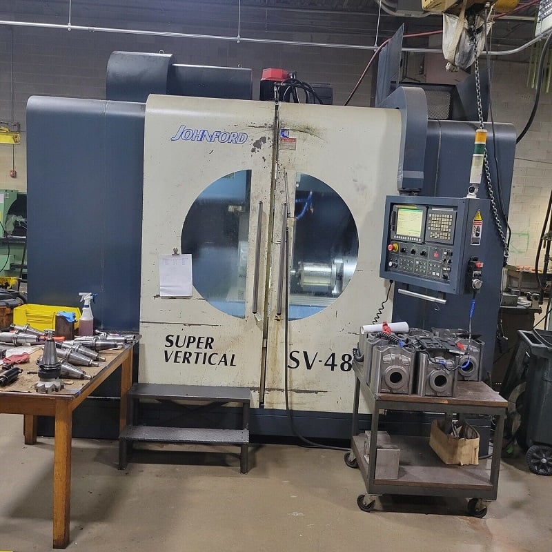 Johnford #SV-48H, 24 side mount tool changer, 48" X, 29" Y, 25" Z, 6000 ...
