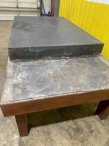 72" x 48" x 6" Black granite precision layout surface plate w/ 36 ...