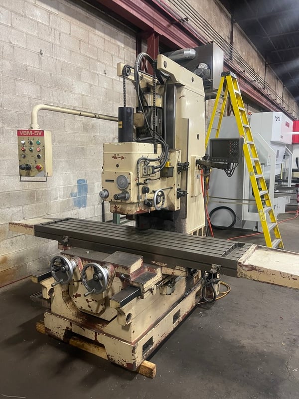 Fortworth #VBM-5V, bed type vertical milling machine, 19" x86" table ...