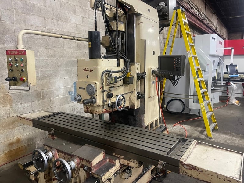 Fortworth #VBM-5V, bed type vertical milling machine, 19" x86" table ...