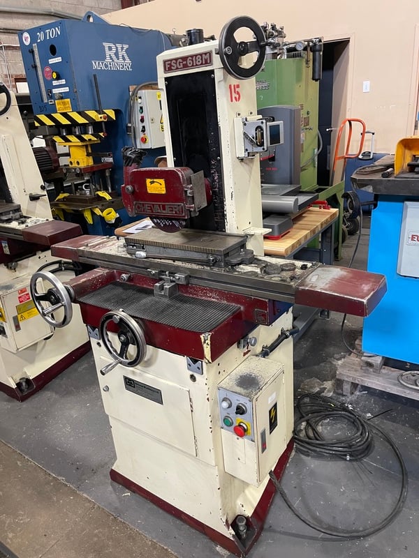 6" x 18" Chevalier #FSG-618M, manual surface grinder, magnetic chuck, 3 ...