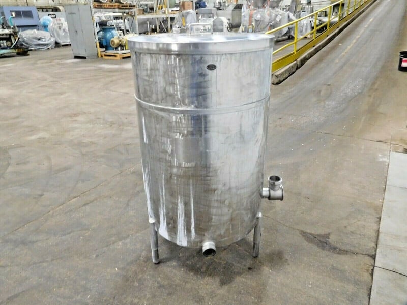 150 gallon Stainless Steel storage tank with Tri-Flo valve, 46" D x 31 ...
