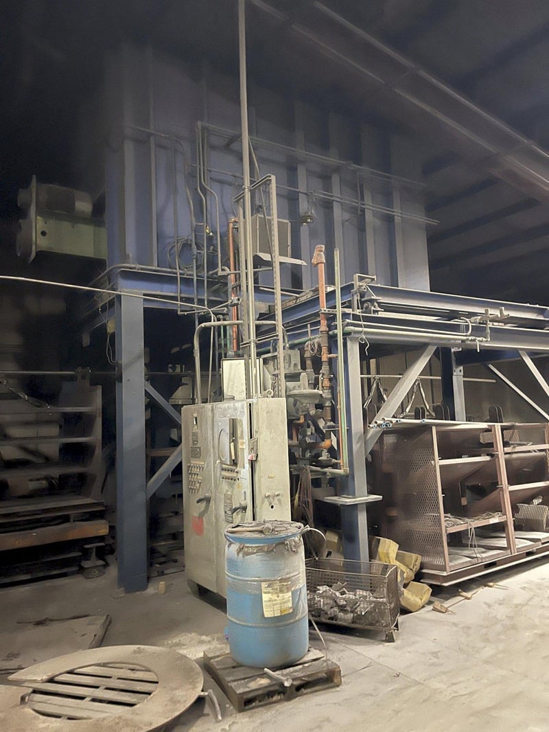 120" width x 84" H x 68" D CEC drop bottom heat treat furnaces w/common ...