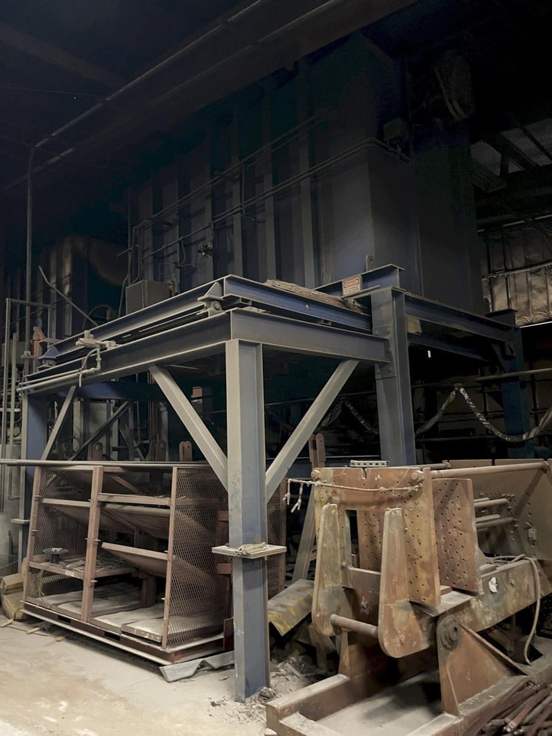 120" width x 84" H x 68" D CEC drop bottom heat treat furnaces w/common ...