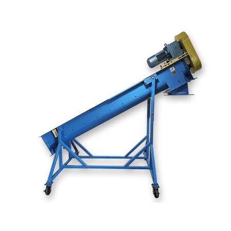 10" diameter x 10' long, Portable Inclined Ribbon Mixing Screw Conveyor ...