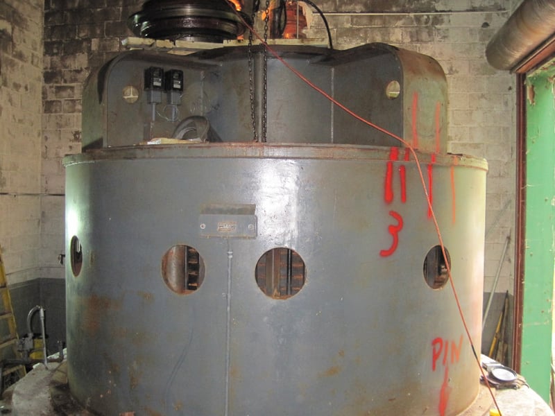 1920 KW, Leffel vertical hydraulic turbine & General Electric vertical ...