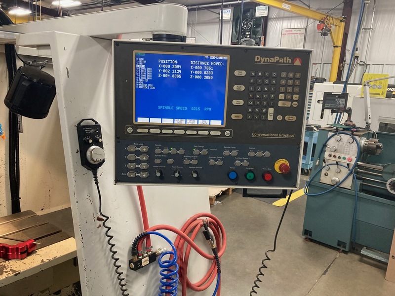 Dynapath #V3AC, CNC vertical machining center, 26" X, 16" Y, 16" Z, w/10 Station Turret Cat 40 G ...