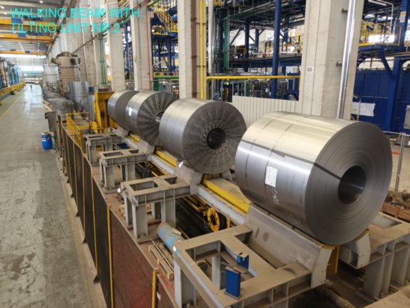 Coil Handling & transfer equipment, walking beam 4 saddles w/downenders ...