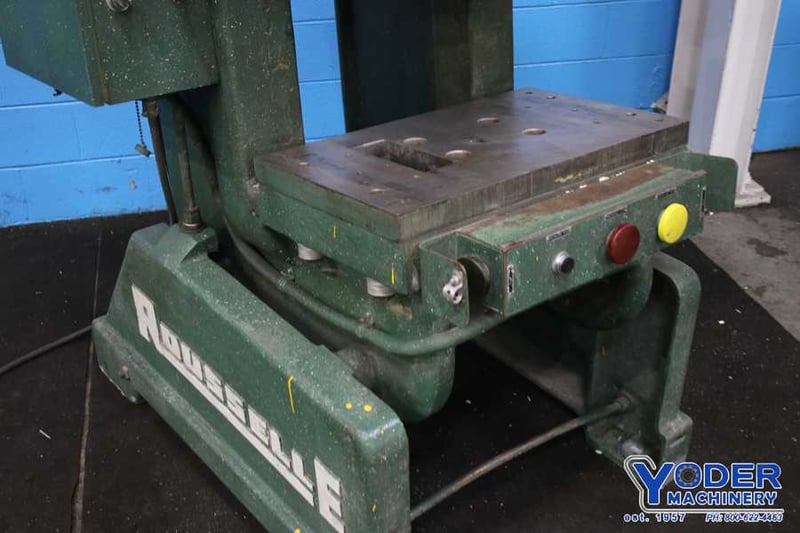 40 Ton, Rousselle #4, flywheel OBI press, 3" stroke, 12" Shut Height ...
