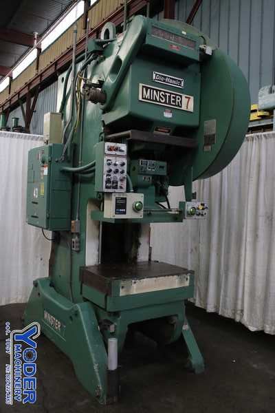 75 Ton, Minster #7 Dienamic, OBI flywheel press, 6" stroke, 19" Shut ...