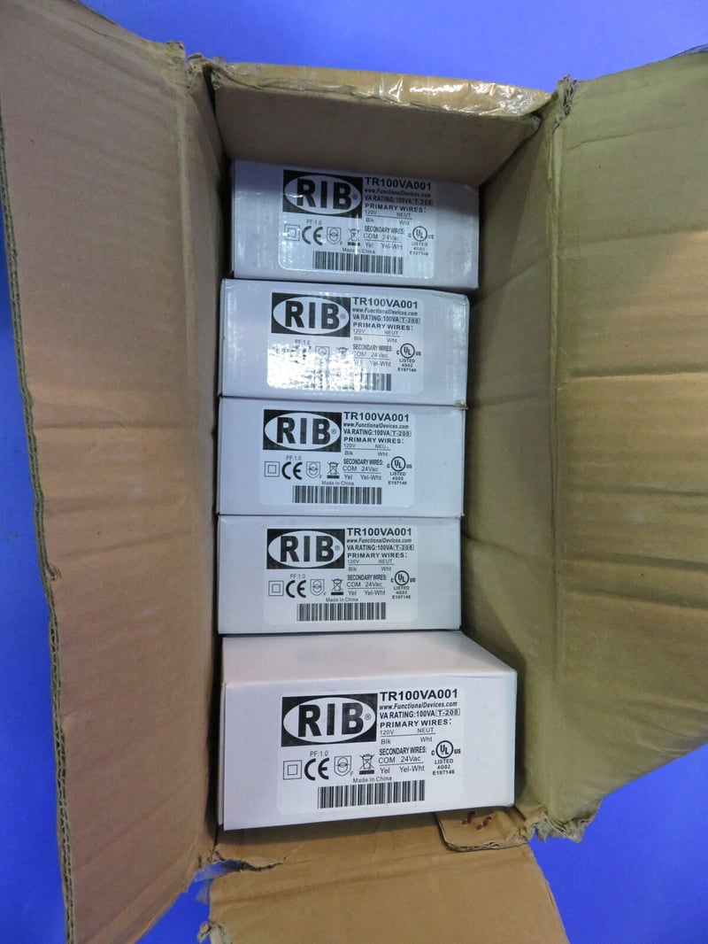 100 VA, RIB TR100VA001, lot of 6 transfo, 120-24 Volts foot & single ...