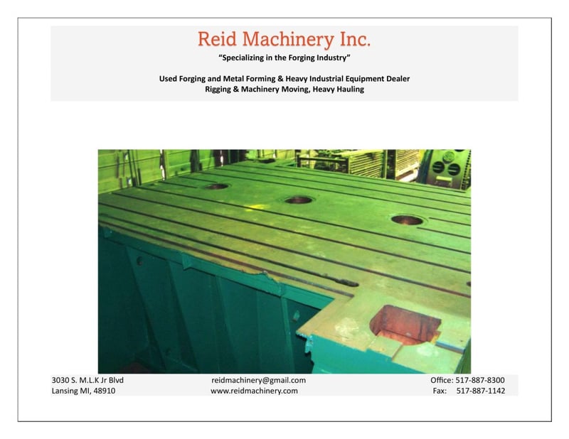 2000 Ton, Clearing #H-2000-96-144, hydraulic press, 60" stroke, 28" SH ...