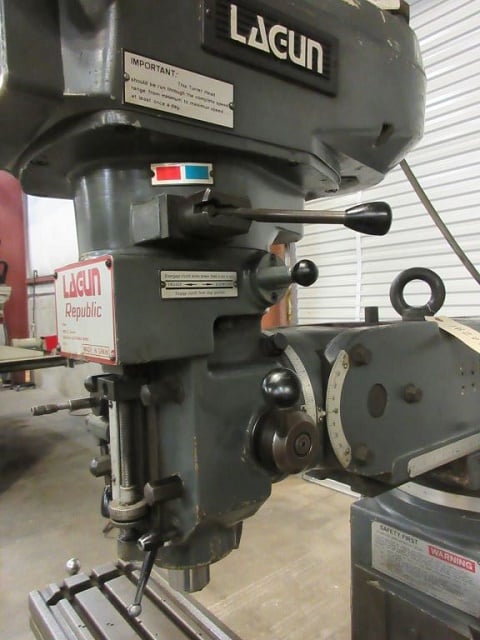 Lagun #FTV-2, vertical milling machine, 10" x50" table, 5 HP, R-8, oner ...