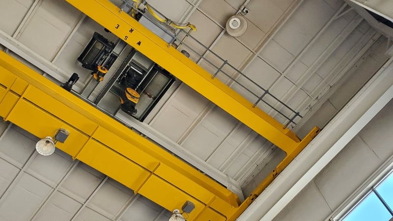 60/10 Ton, Kone, 36' 0" Span, 40' lift, class C/D, radio, VFD bridge ...