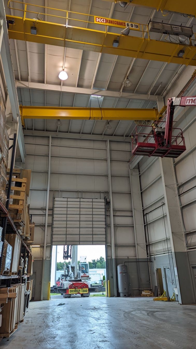 60/10 Ton, Kone, 36' 0" Span, 40' lift, class C/D, radio, VFD bridge ...