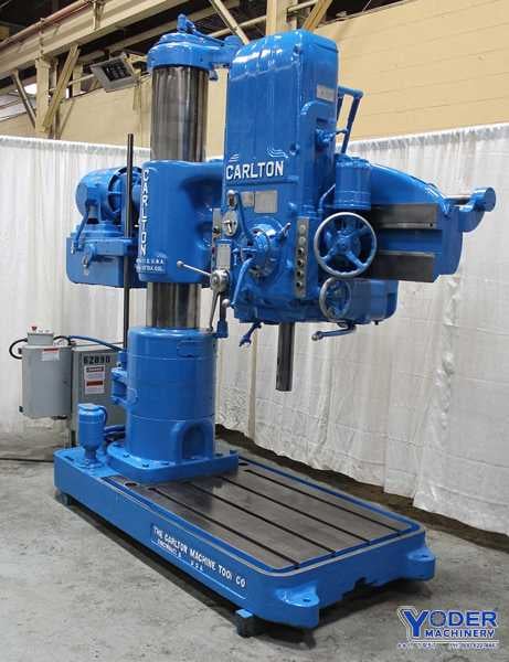 4' -13" Carlton #3A, radial drill, power elevation & arm clamp, #5MT ...