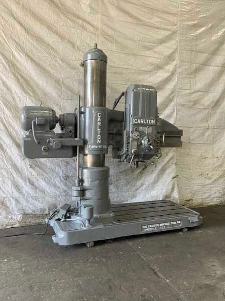 4' -15" Carlton #3A, radial drill, 42" x53" base, power elevation ...