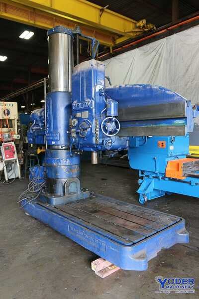 6' -19" Carlton #4A, radial arm drill, 50" x77" base, power elevation ...