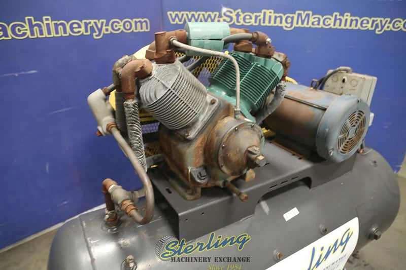 10 HP Buckeye Boiler Co., horizontal air compressor, 30 gallon tank for ...