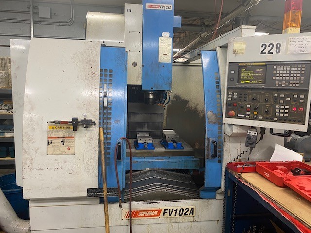 YCM, Supermax #FV102A, CNC vertical machining center, Fanuc 18M, 40" X ...