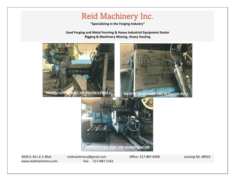 Hasenclever #AWS280, reducer roll w/manipulator For Sale | Surplus Record