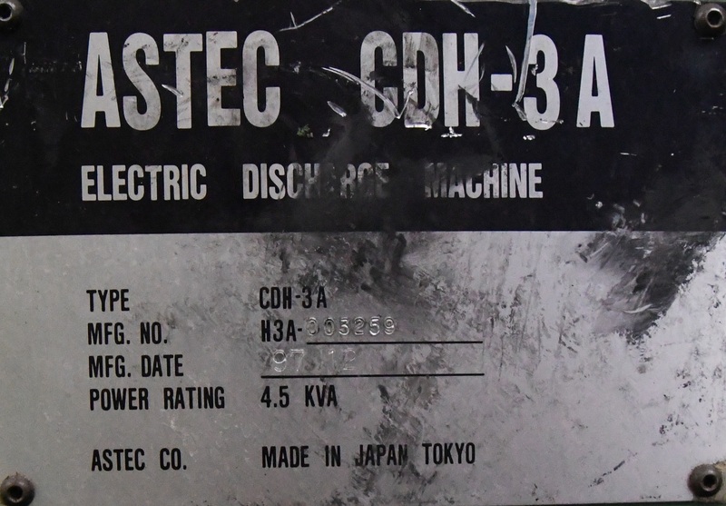 Astec #CDH-3A, Electrical Discharge Machine sinker / hole driller, 12 ...