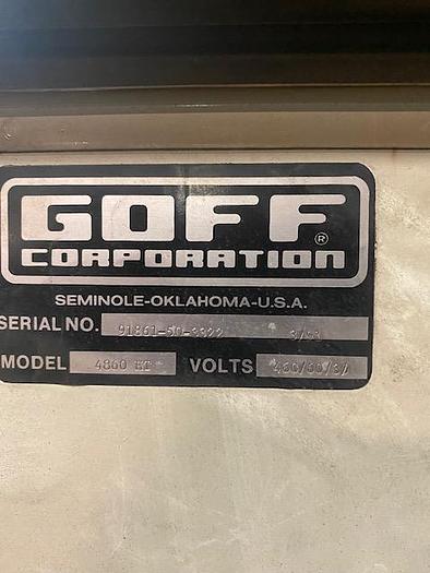 52" Goff #HT4860, hanger table with Y track monorail, twin 7.5 HP ...