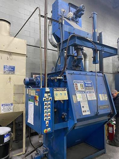 6 cu.ft. Wheelabrator #TBS-6, steel belt tumblast, 15 HP direct drive ...