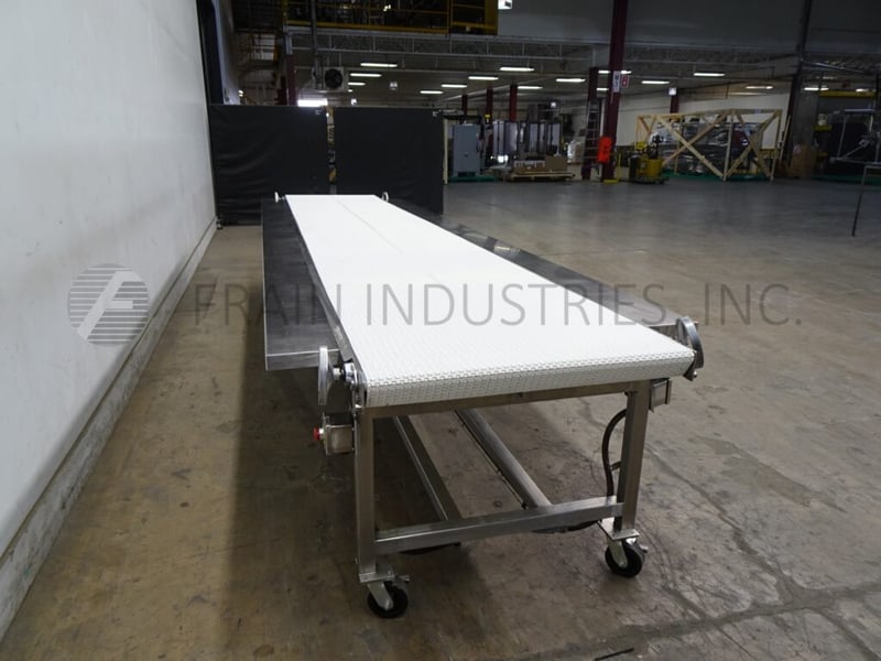 35-3/4" wide x 17.8' long, Stainless Steel table top conveyor, (2) 8 ...