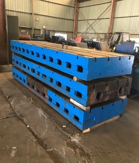 48" x 148" x 14" Cast Iron, T-slotted floor plates, 14" thick, 48" wide ...