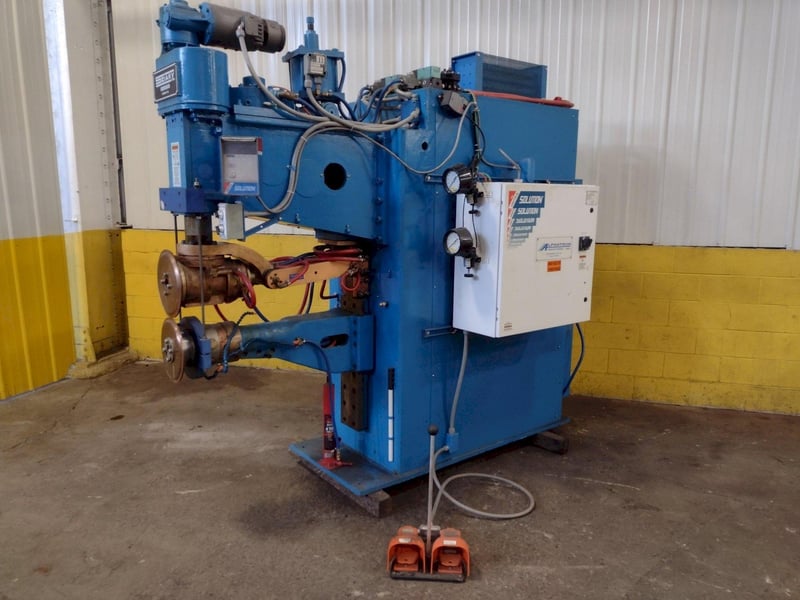 100 KVA Sciaky #PMM2TC, rotary seam welder, 10" X 36" throat, 5" stroke ...