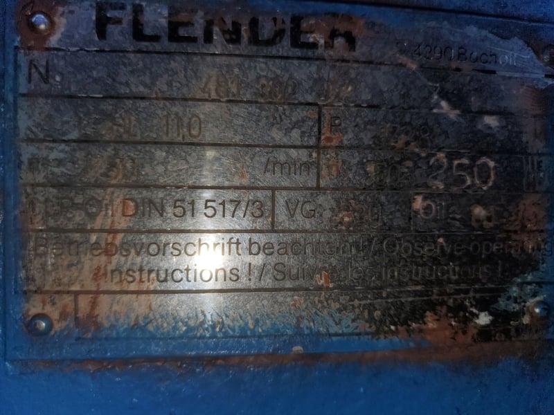6" Flender, plastic extruder, 30:1 L/D, no motor, direct drive, lowboy ...