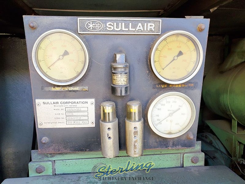 250/260 psig, Sullair #20/12-350, rotary screw air compressor, 350 HP ...