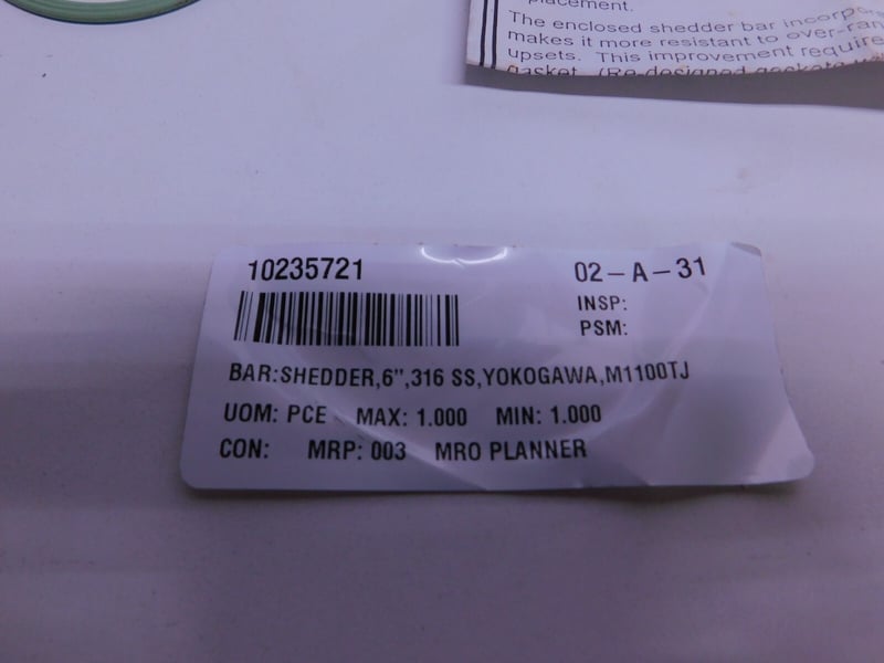 Yokogawa #M1100TJ, Flowmeter Vortex Shedder Bar, 6" for Sale | Surplus ...