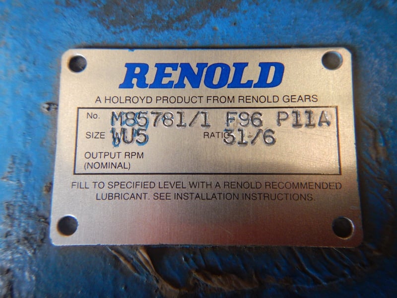 Renold Gears #M85781/1 F96 P11A, Speed Reducer, 31.60 :1 Ratio, 1-1/2 ...