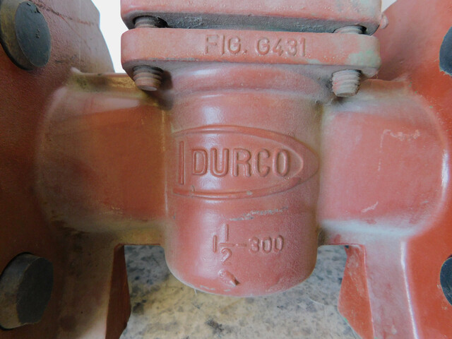 1-1/2" FlowServe Durco #G431, Sleeveline Plug Valve, Class 300# for ...