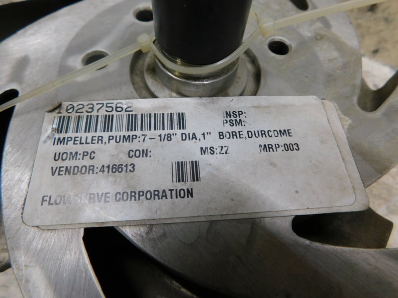 Flowserve, Pump Impeller, 7-1/8" Diameter, 1" Bore, CD4M for Sale ...