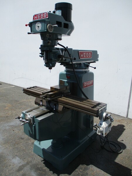 Webb Champ, Milling machine w/chrome ways, variable speed, 10" x50 ...