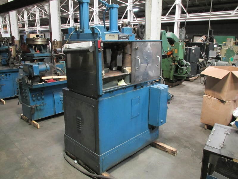 200 Ton, Modern, 4 post upacting hobbing press, 8" stroke, 14" open ...
