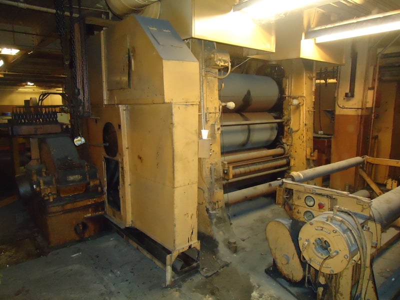 24" x 66" Farrel, 3-roll rubber calendar, rolls cored for cooling ...