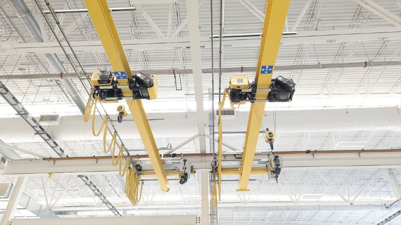 2 Ton, R & M, 10' -23' Span, 20' lift, radio, VFD bridge/trolley ...