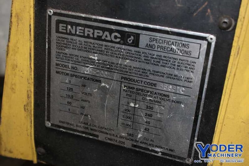 1 HP Enerpac, hydraulic unit, #75983 For Sale | Surplus Record
