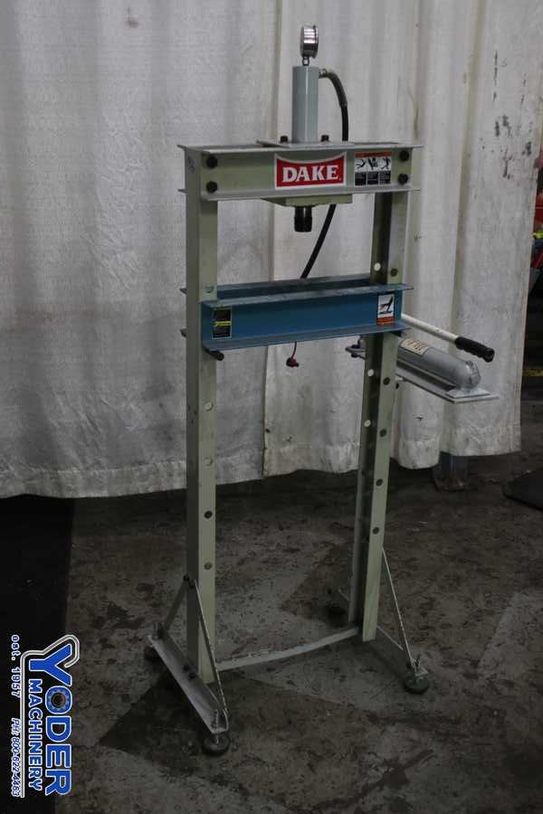 10 Ton, Dake, H-frame press, 5" stroke, 20" x 7" bed, 0"-30" open ...