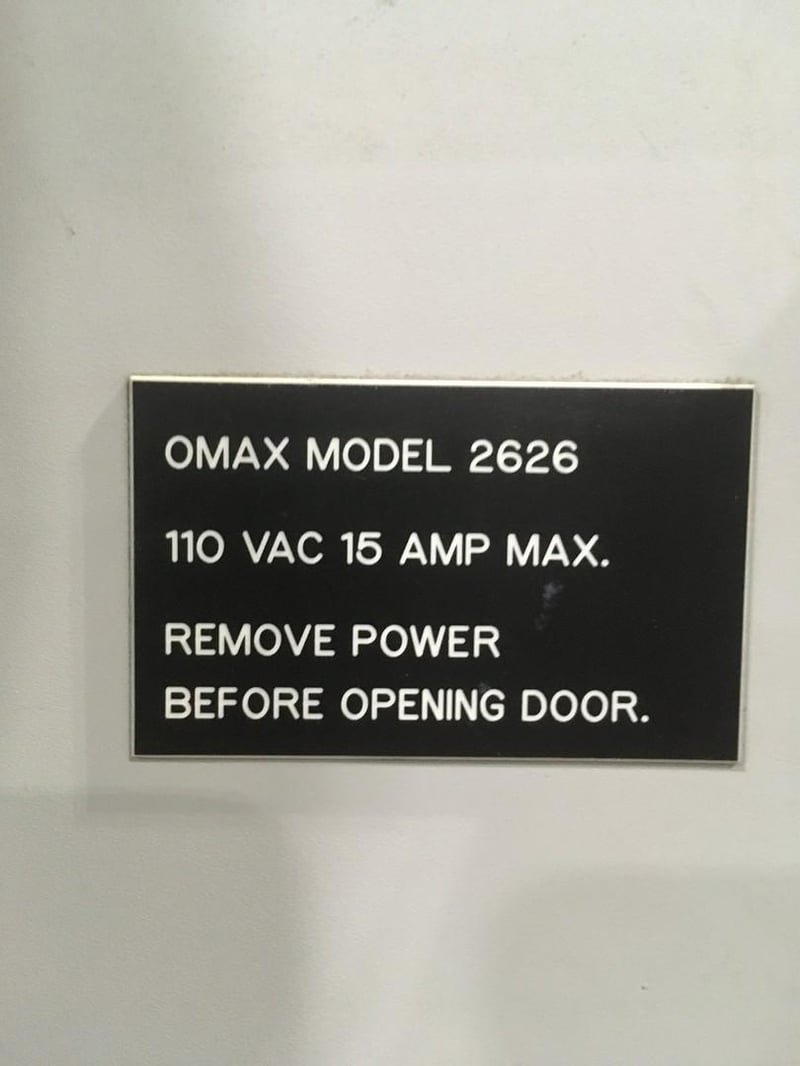 Omax #2626, waterjet cutters, 26" x 26" cutting area, 40000 psi pump ...