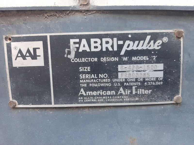 1500 sq.ft., AAF #Fabri-Pulse-6-420-1500, Baghouse Dust Collector, 123 ...
