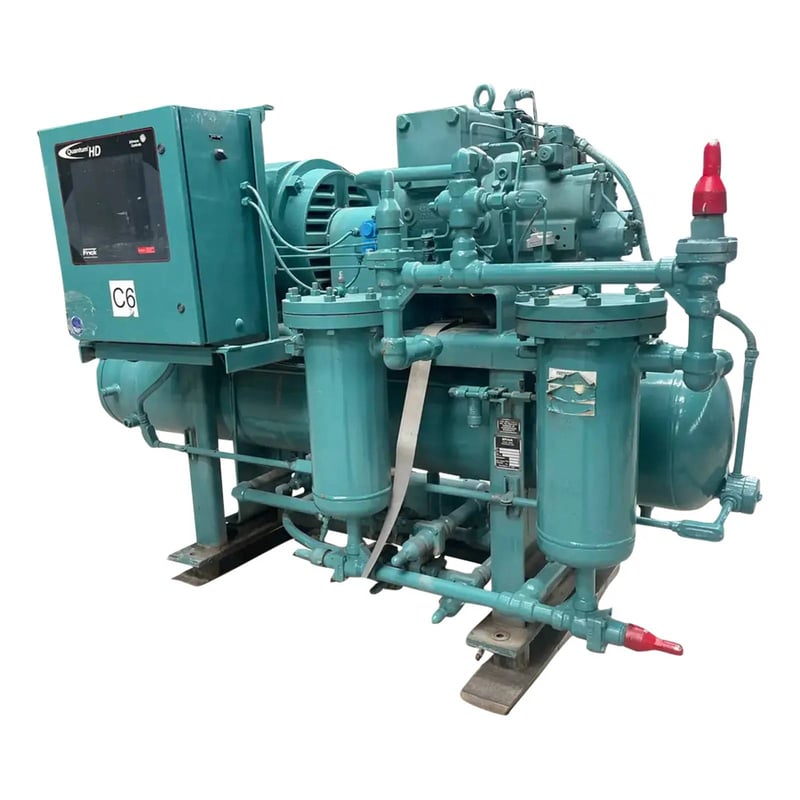 125 HP Frick #RXB-50H, rotary screw compressor package, R-717 ...